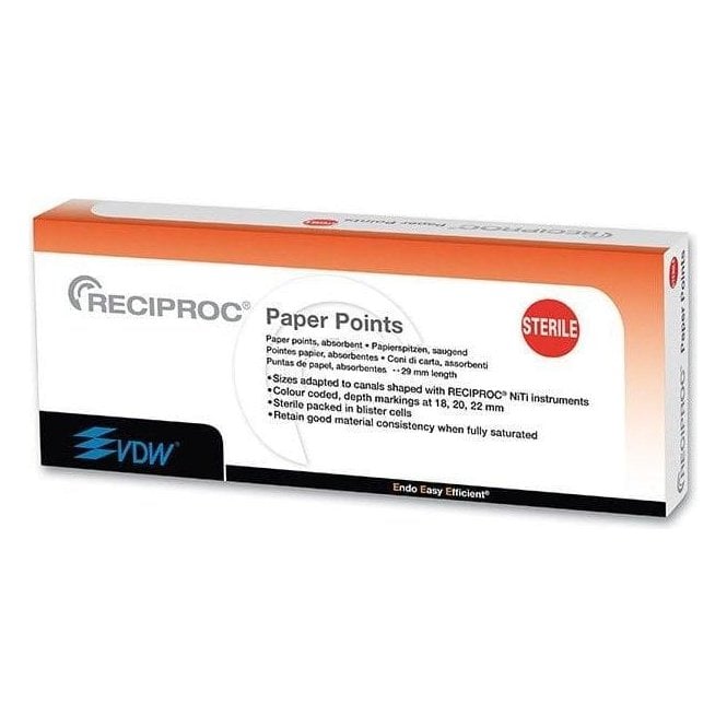 VDW Reciproc Paper Points R40 (V040216029040) - Pack144 - Endodontics ...